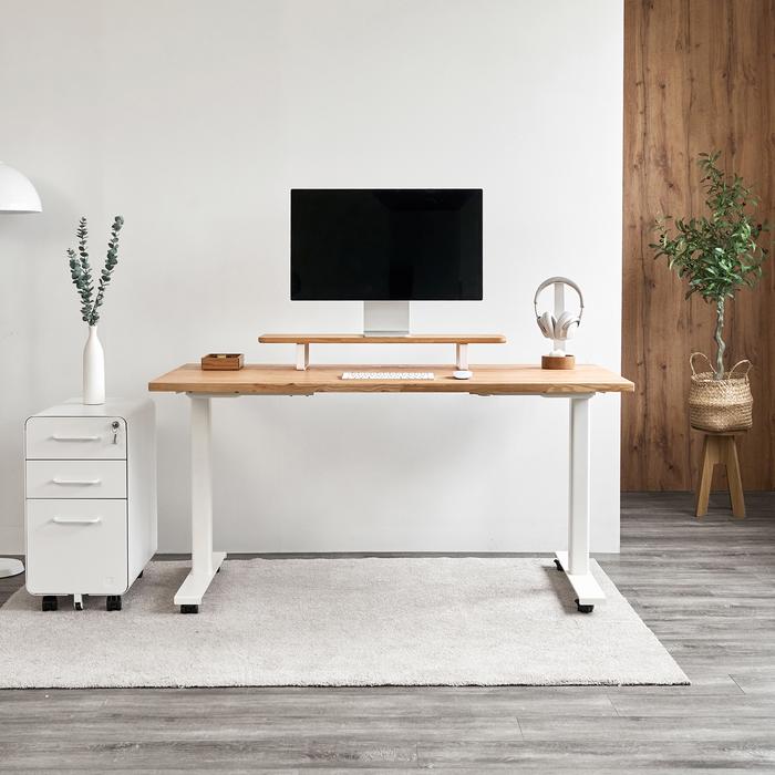 Bàn làm việc Taxua Edge Base 140x70cm, gỗ tần bì, màu tự nhiên | NiceDesign