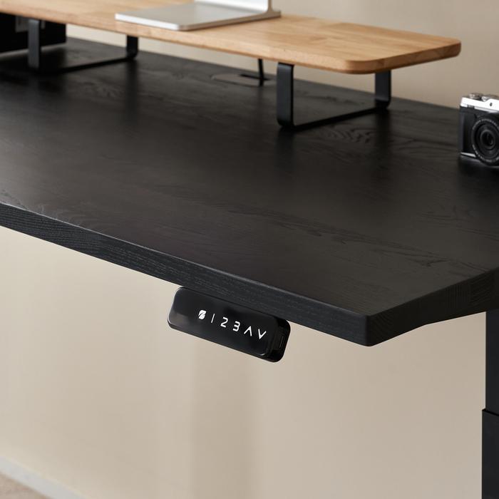Bàn nâng hạ Taxua Fansi 160x75cm, gỗ tần bì, màu đen | NiceDesign